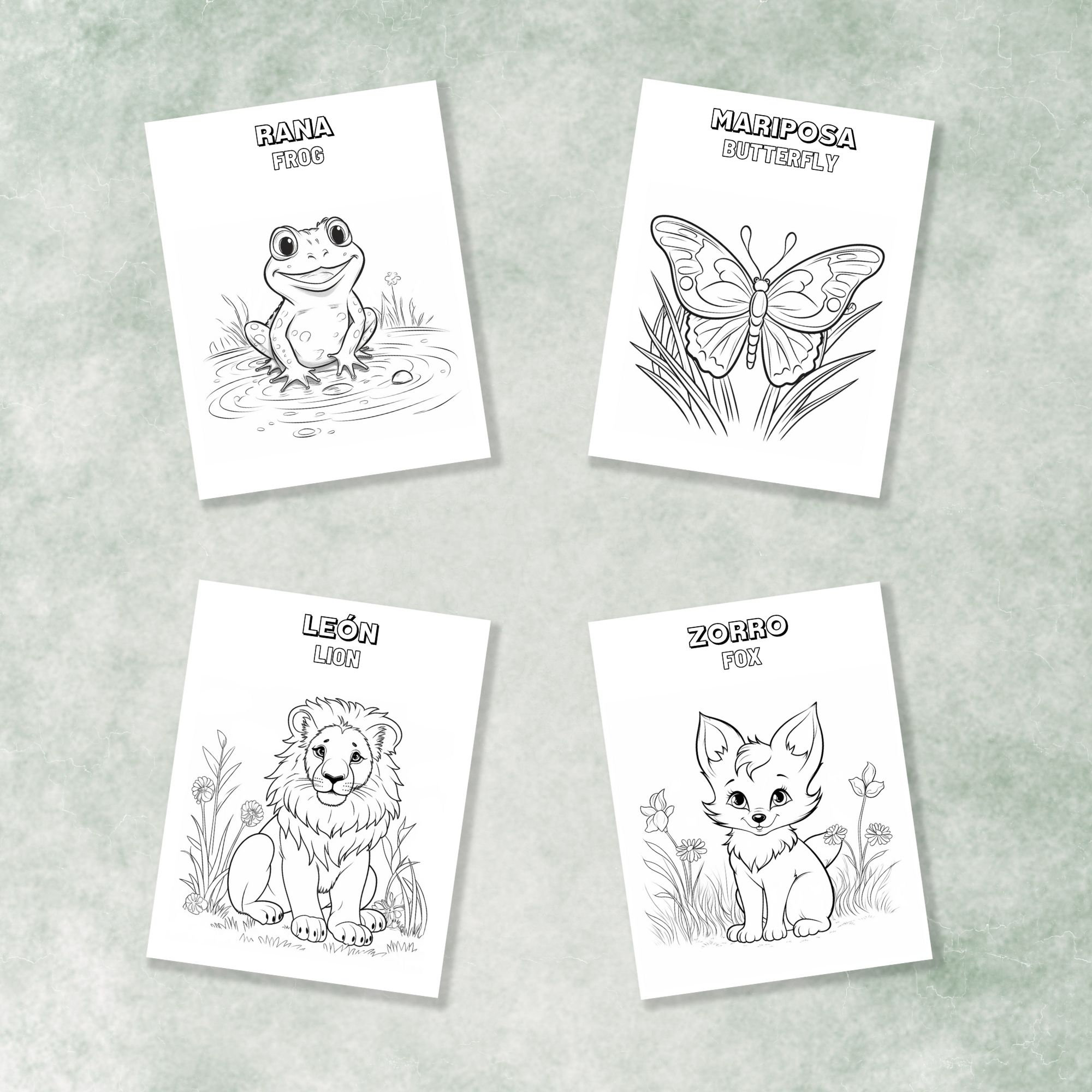 40 Printable Animals Coloring Pages for Kids, With Animals Name in ...