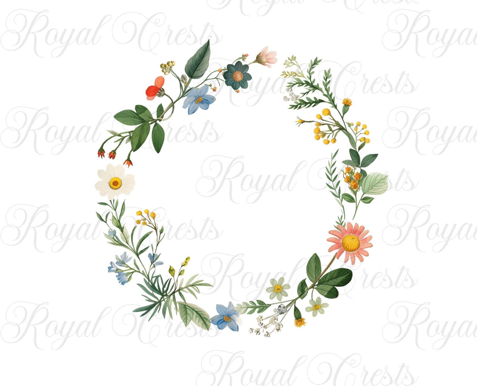 Wedding Floral Frame Crest template Crest Card PNG Clipart Wildflowers ...