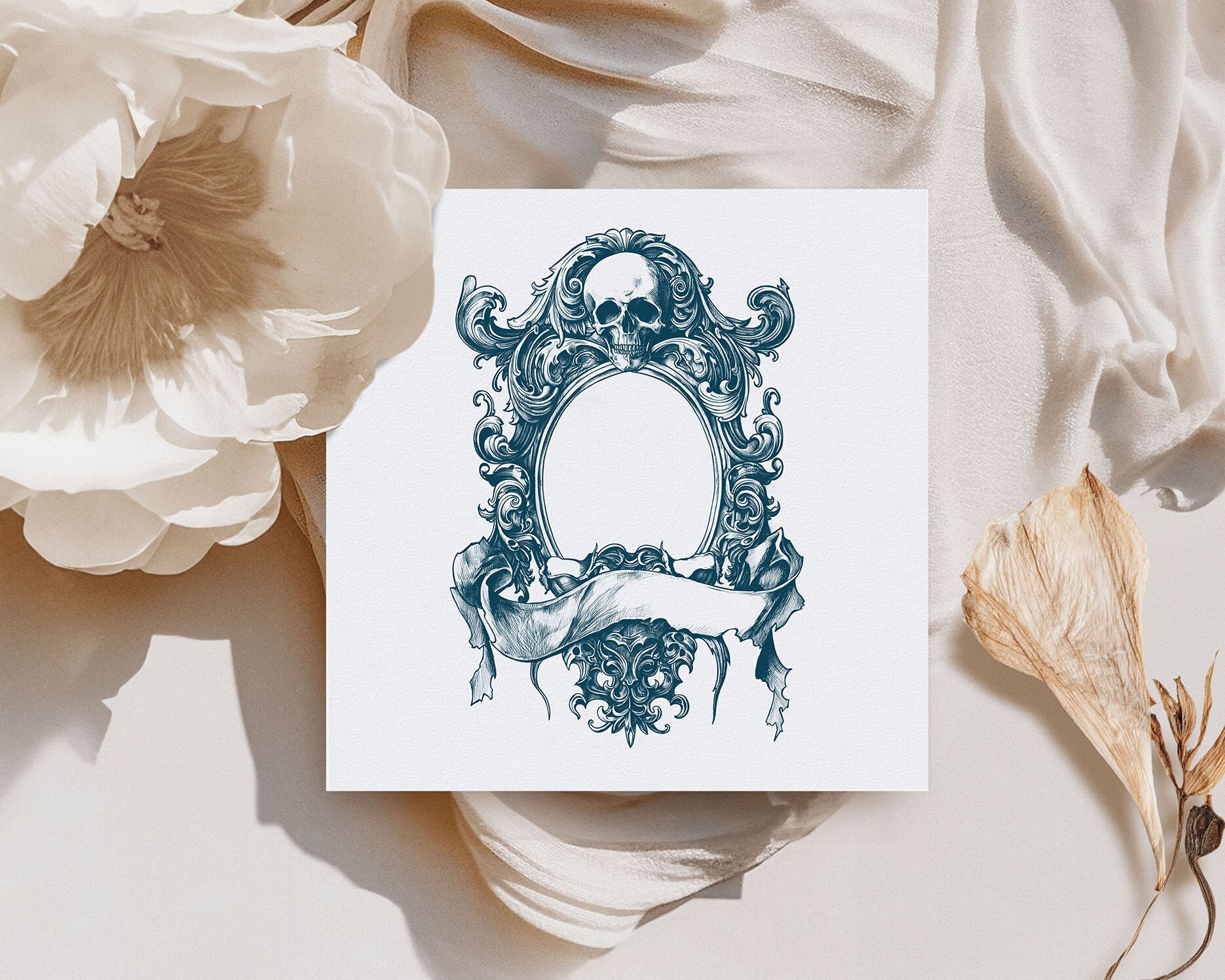 Baroque Skull Frame template Crest PNG Clipart Victorian Gothic Rococo ...