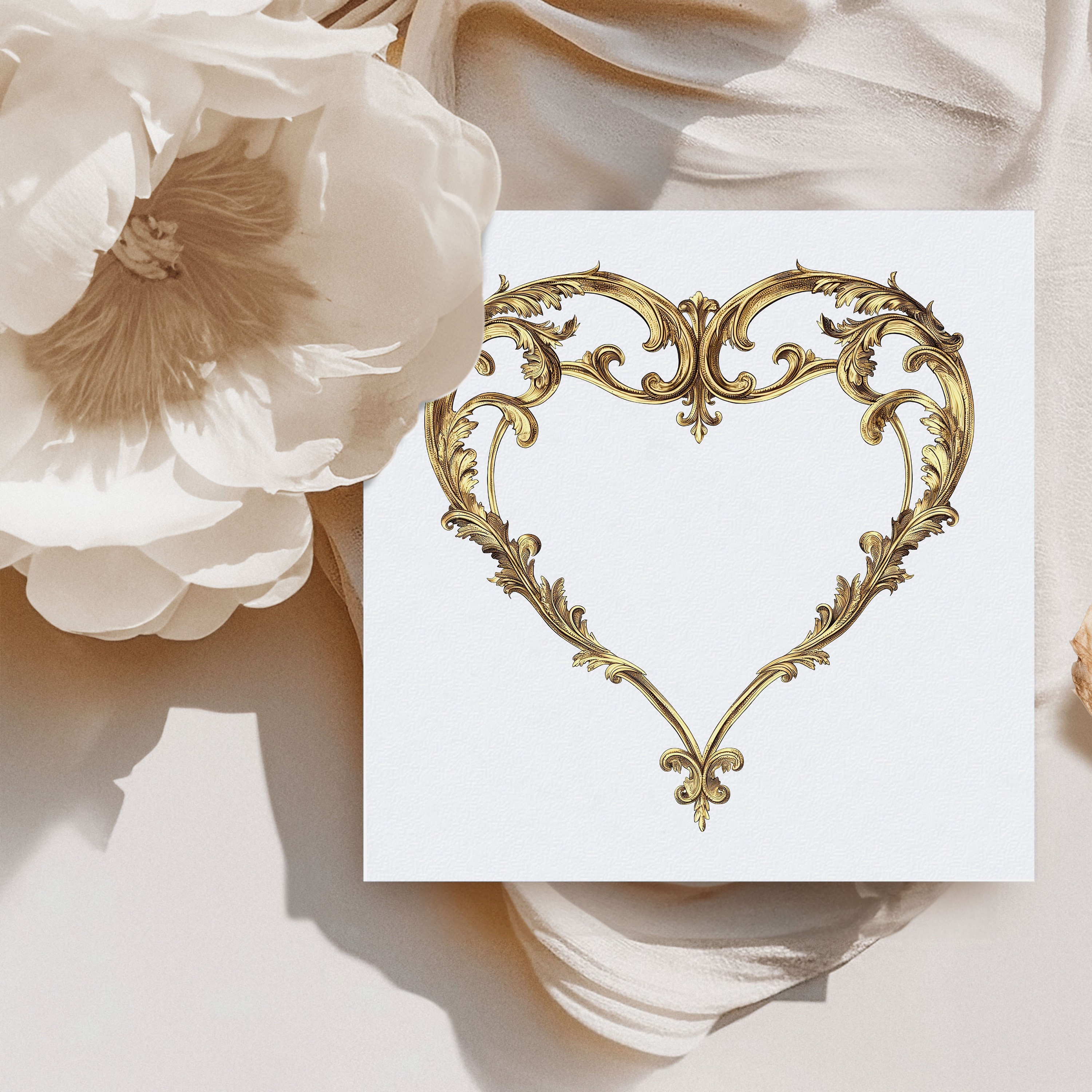 Ornate Gold Heart Frame template Crest Clipart PNG Clipart Rococo Royal ...