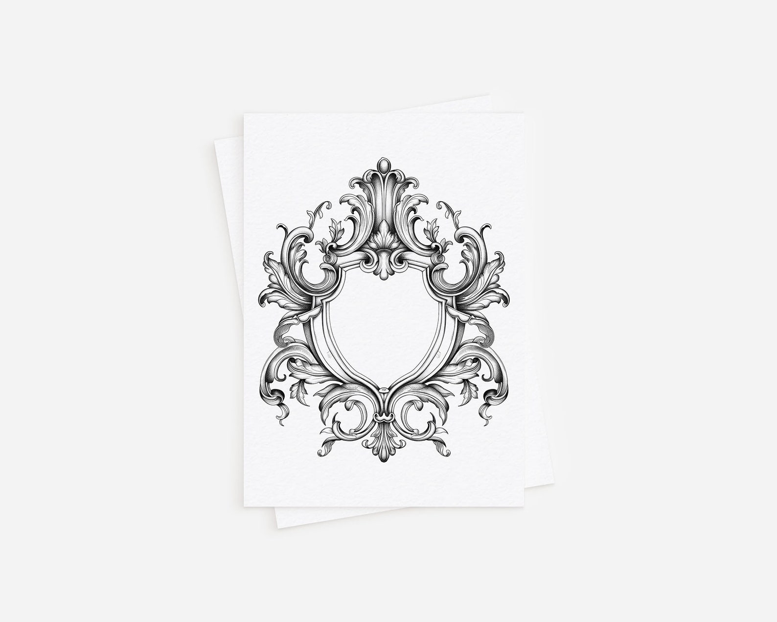 Baroque Scrolls template Crest PNG Clipart template Floral Rococo ...