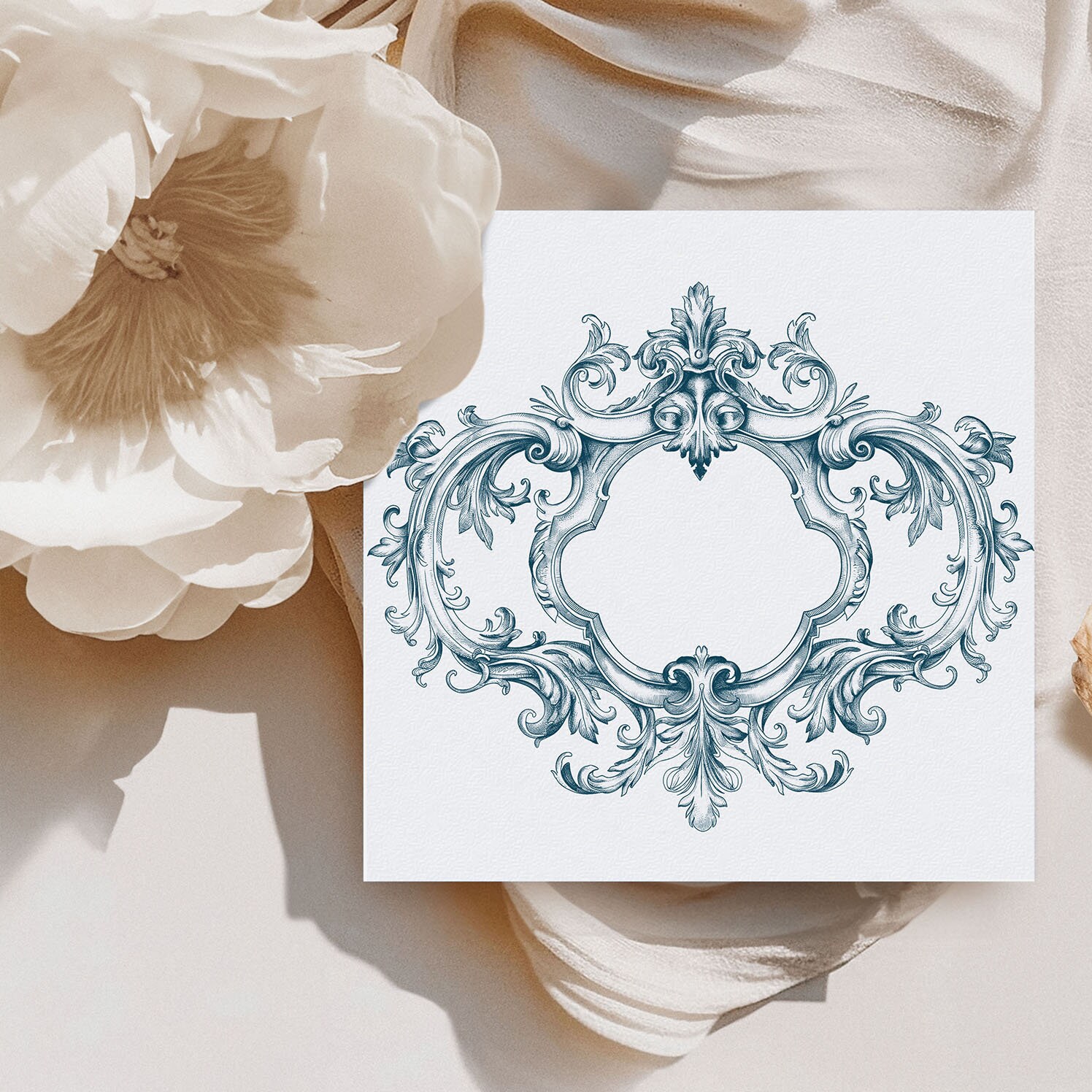 Baroque Scrolls template Crest PNG Clipart template Floral Rococo ...