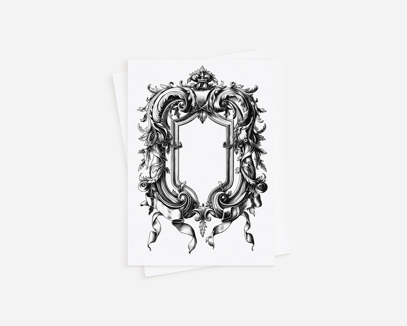 Baroque Scrolls template Crest PNG Clipart Ribbon Bow Banner Rococo ...