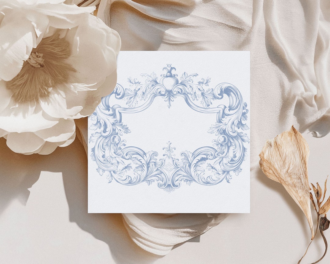 Baroque Scrolls template Crest PNG Clipart template Floral Rococo ...