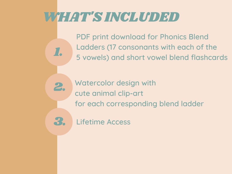 Phonics Blend Ladders & Flashcards Watercolor Animal | Instant Download ...