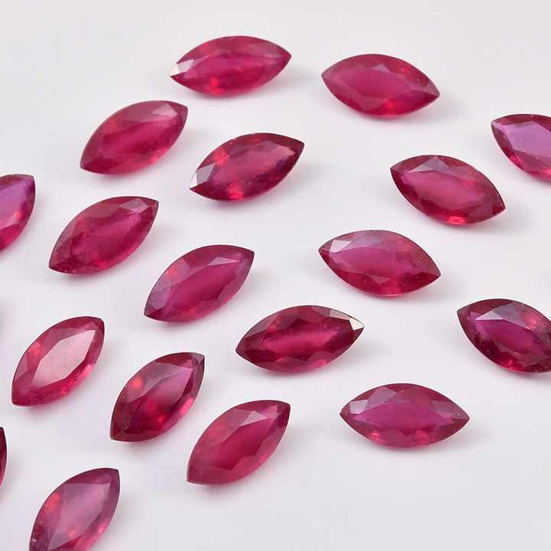 AAA Grade Burma Ruby Marquise Loose Gemstone Lot - Size - 4x2mm ...