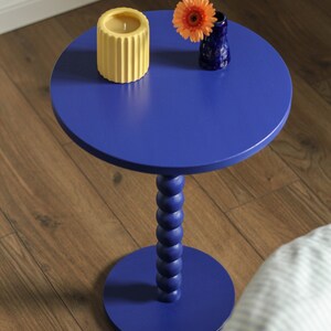 Lacquered Coffee Table, Round Table on One Leg, Bedroom Side Table - Etsy