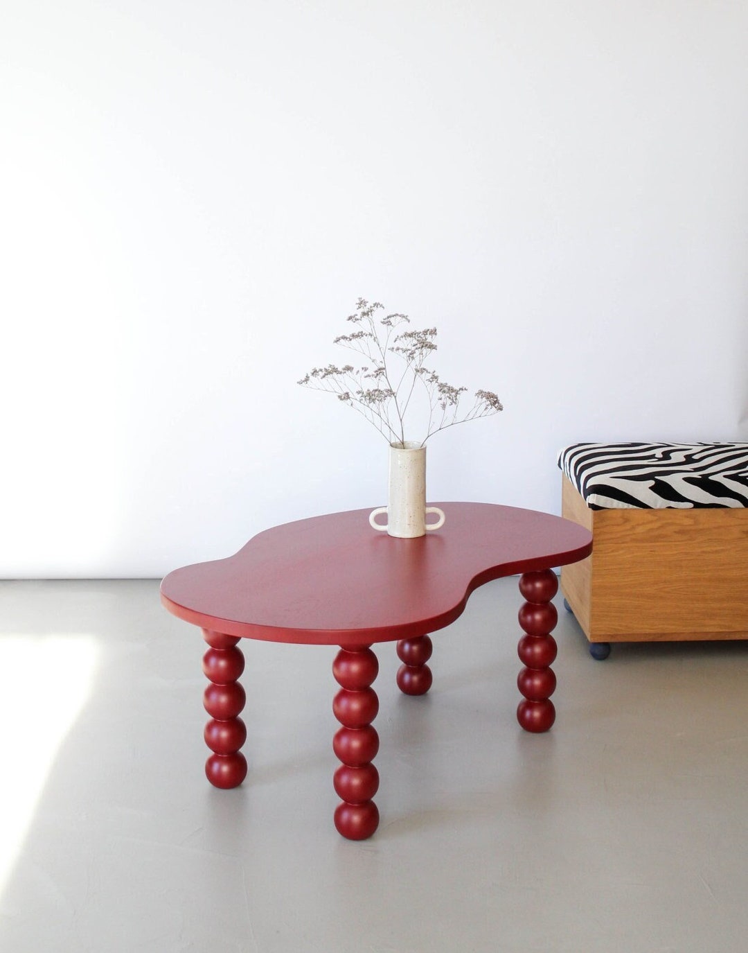 Wooden Coffee Table With Organic Shape, Sculptural Legs - Etsy