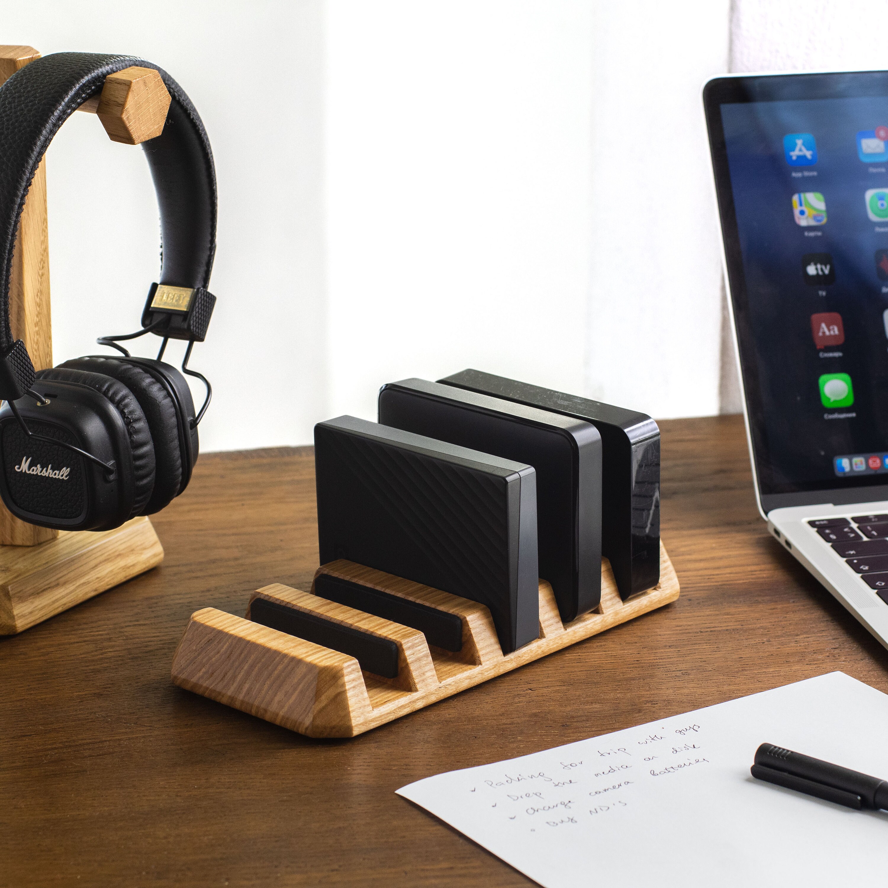 Stylish HD SSD Wooden Holder Keep Your Desk Clutter-free and Manage 5 ...