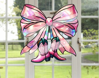 Disco Ball Pink Bow Vinyl Sticker, Trendy Bow, Vinyl Soft Girl Era ...