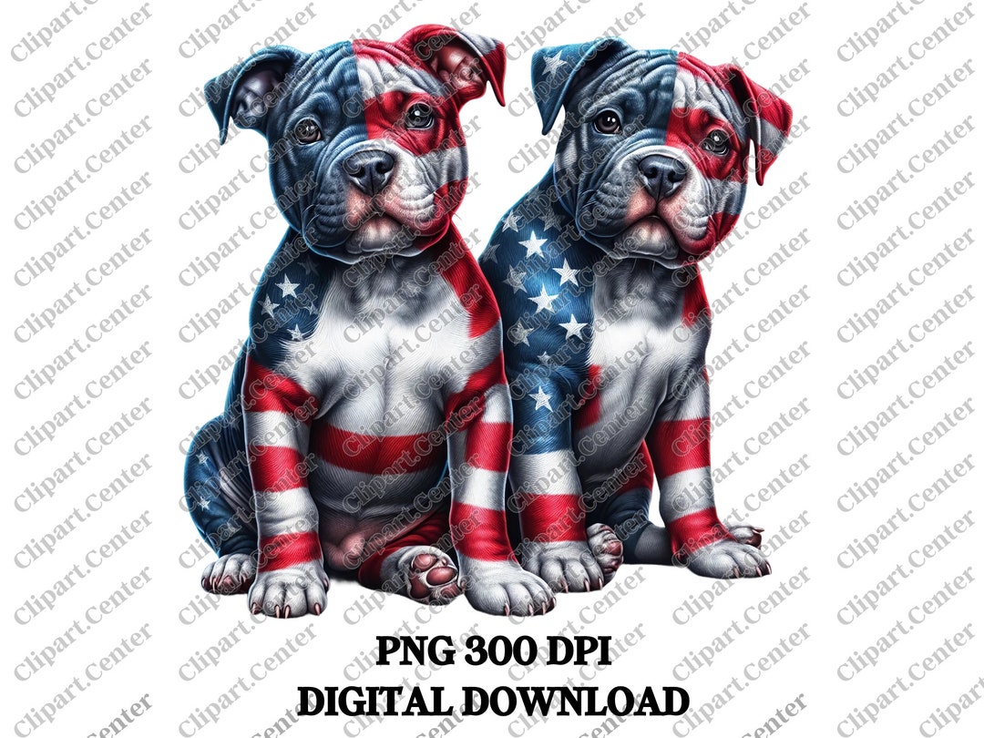 Patriotic Dog Clipart, American Flag Dog PNG, USA Themed Pet Art ...