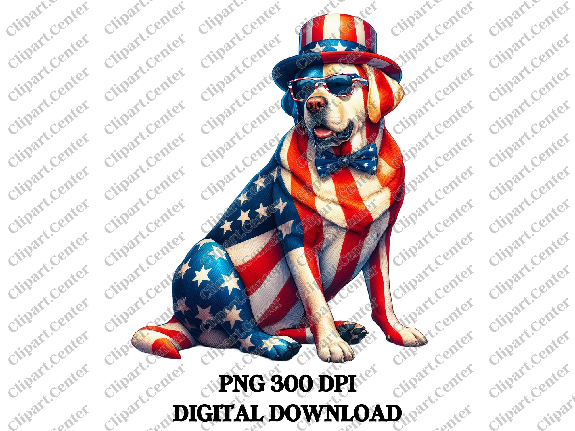 Patriotic Dog Clipart, American Flag Canine PNG, USA Pride Sublimation ...