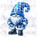 BLUE GNOMES PNG Bundle: 35 Whimsical Watercolor Cliparts for Festive ...