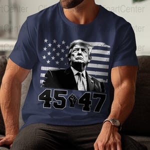 45 47 Trump Svg Png - Patriotic Fight Trump Sublimation Design With USA ...