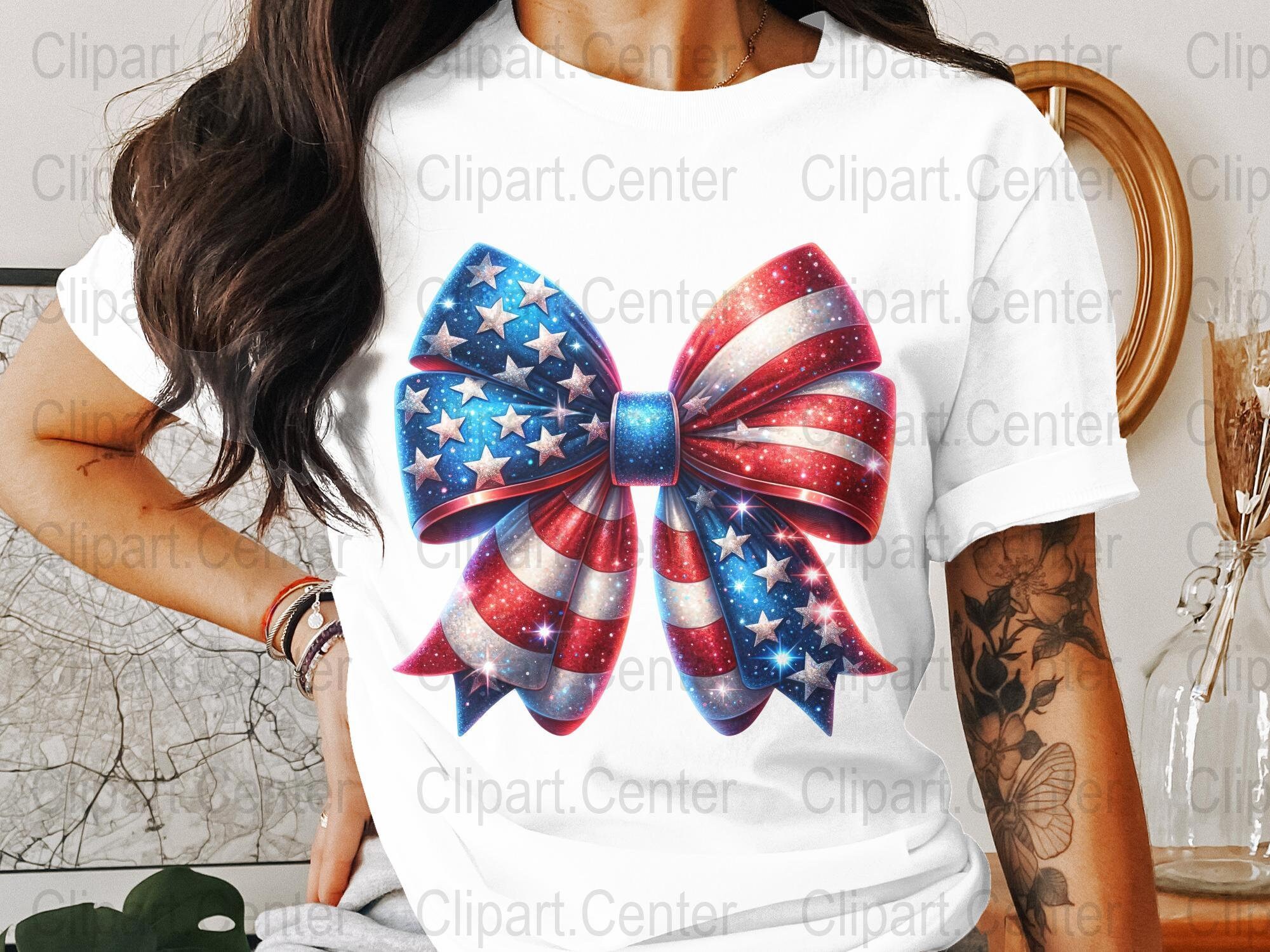 Bow Png, USA Flag Bow PNG, Sparkling American Bow Clipart, Patriotic ...