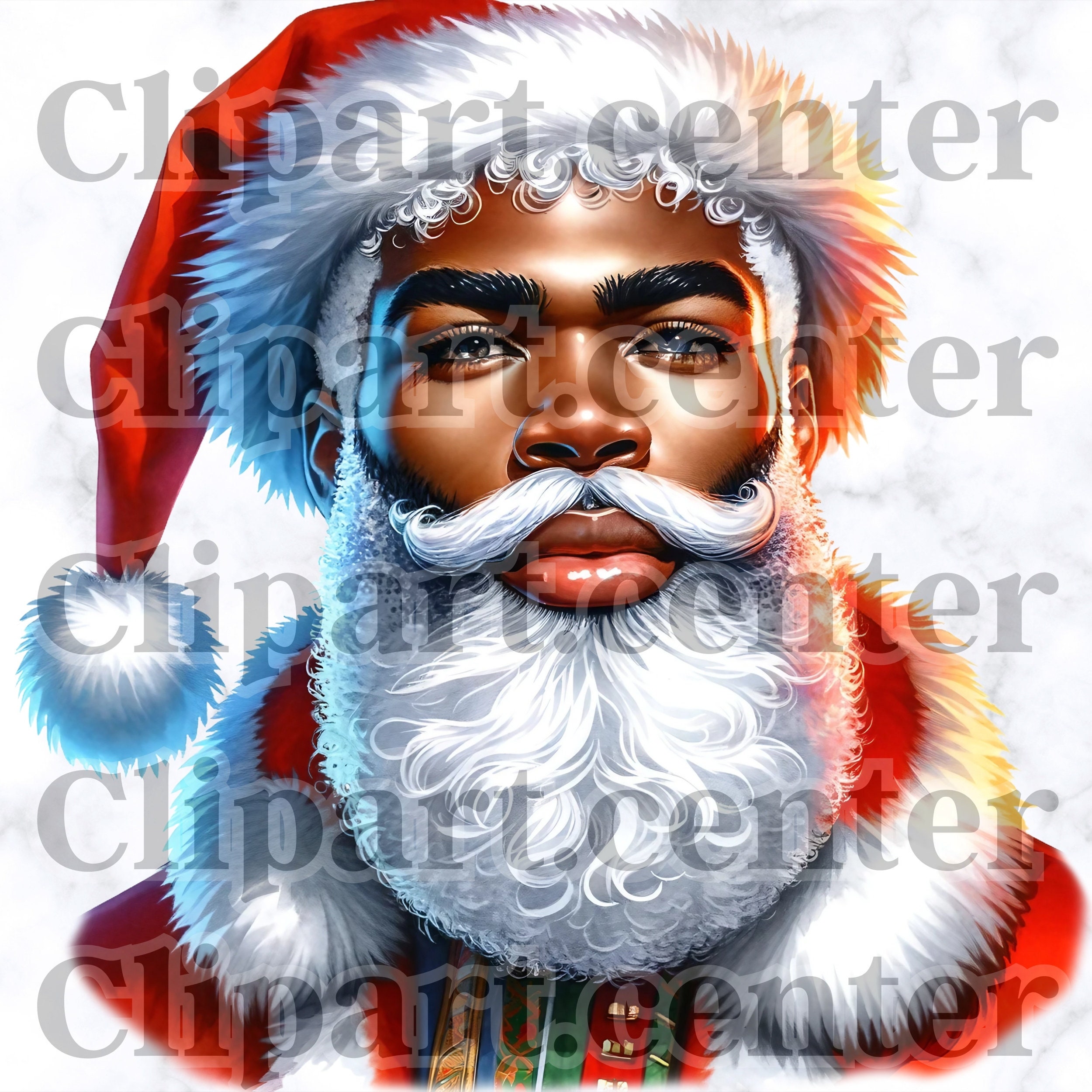 Exclusive Black Santa Claus Clipart Collection: 5 Unique African ...