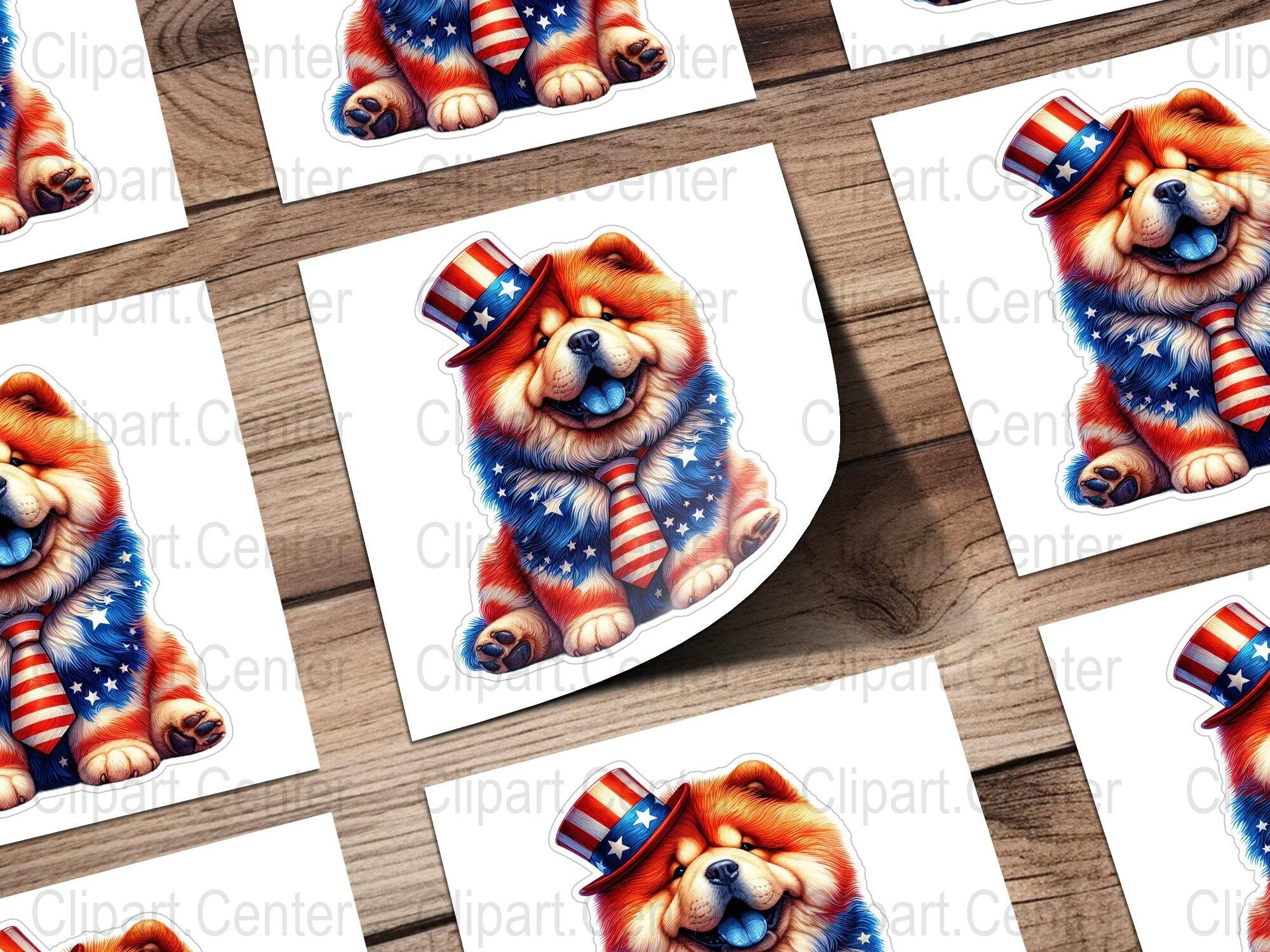 Patriotic Dog Clipart PNG, American Flag, Fourth of July USA, Dog ...