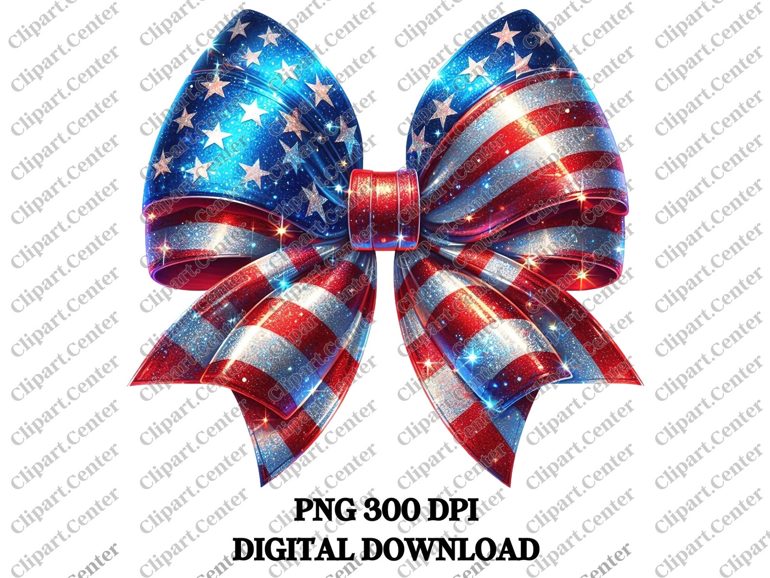 USA Flag Bow PNG, Sparkling American Bow Clipart, Patriotic Coquette ...