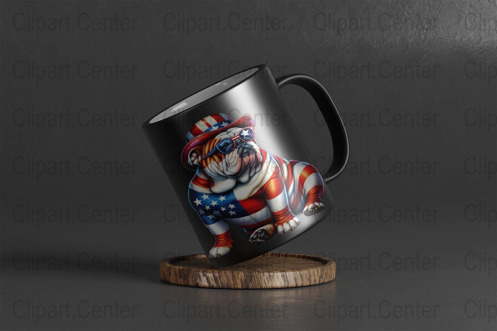 Patriotic Bulldog Clipart, American Flag Dog PNG, Fourth of July ...