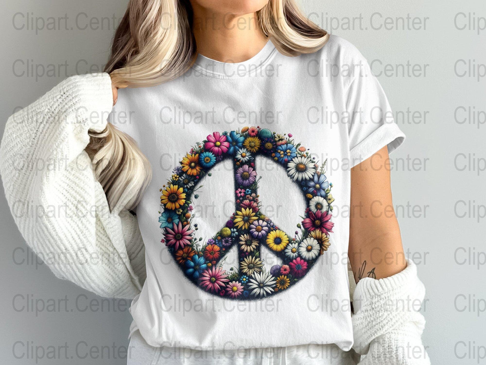 Hippie Png Peace Sign Png Floral Png Sublimation Design Peace Clipart ...