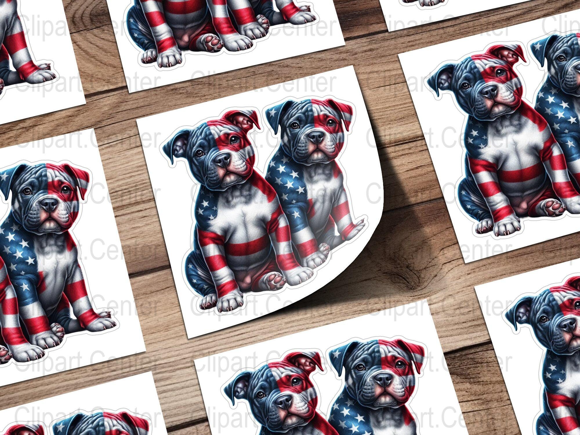 Patriotic Dog Clipart, American Flag Dog PNG, USA Themed Pet Art ...