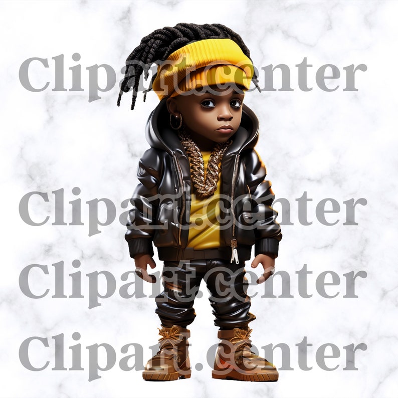 Cool Black Boy Hip-hop Style Clipart African American Boy Digital ...