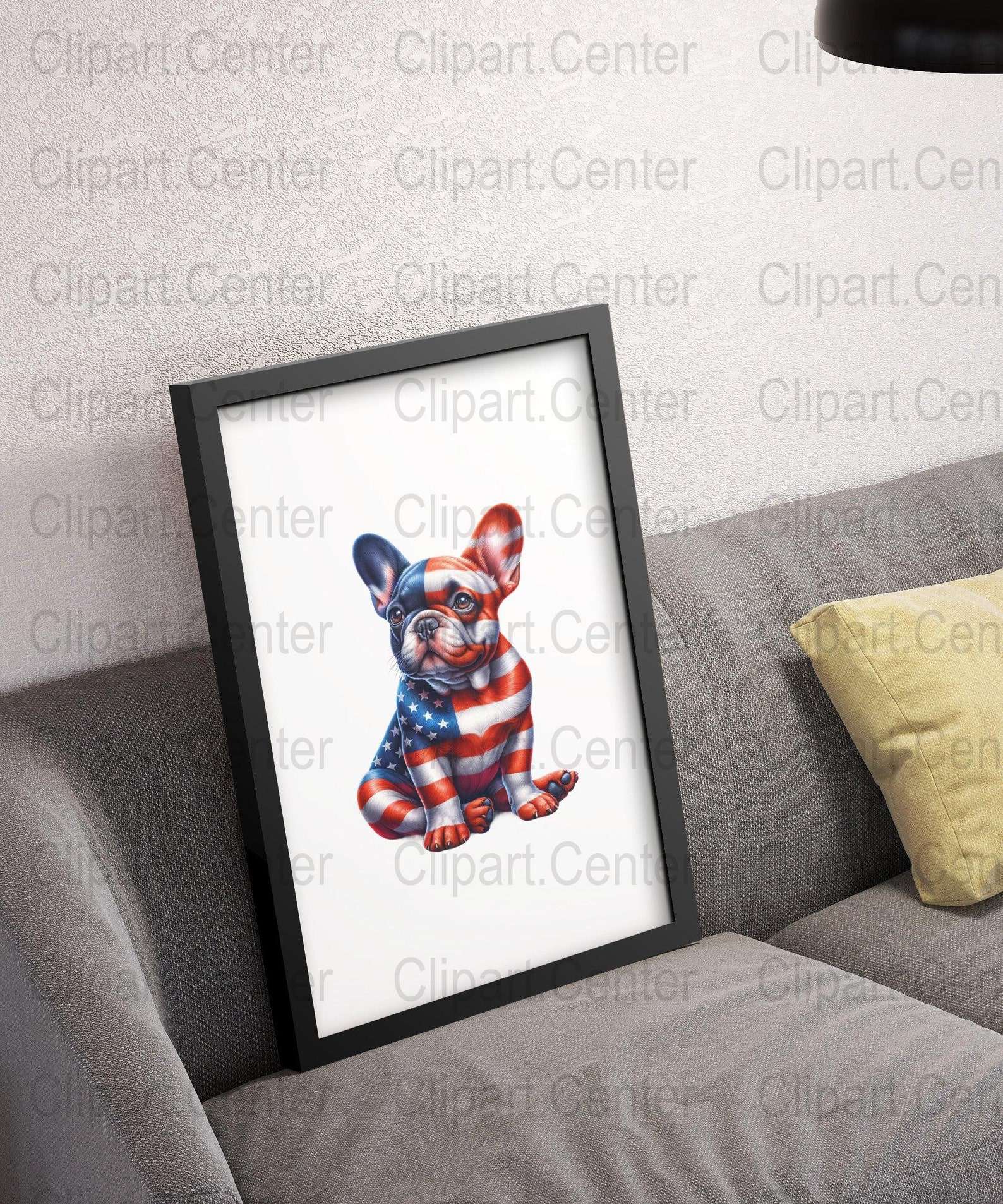Patriotic Dog Clipart, American Flag French Bulldog PNG, 4th of July ...
