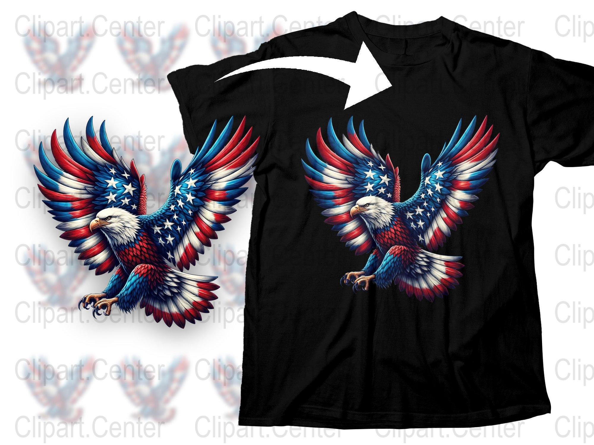 Patriotic Eagle Sublimation Design, USA Flag Inspired, Independence Day ...