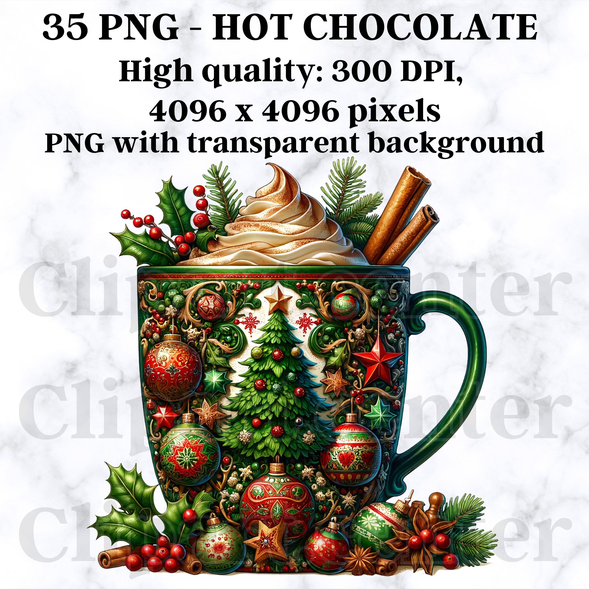 Cozy Winter Warmth: 35 Hot Chocolate PNG Clipart for Festive Christmas ...