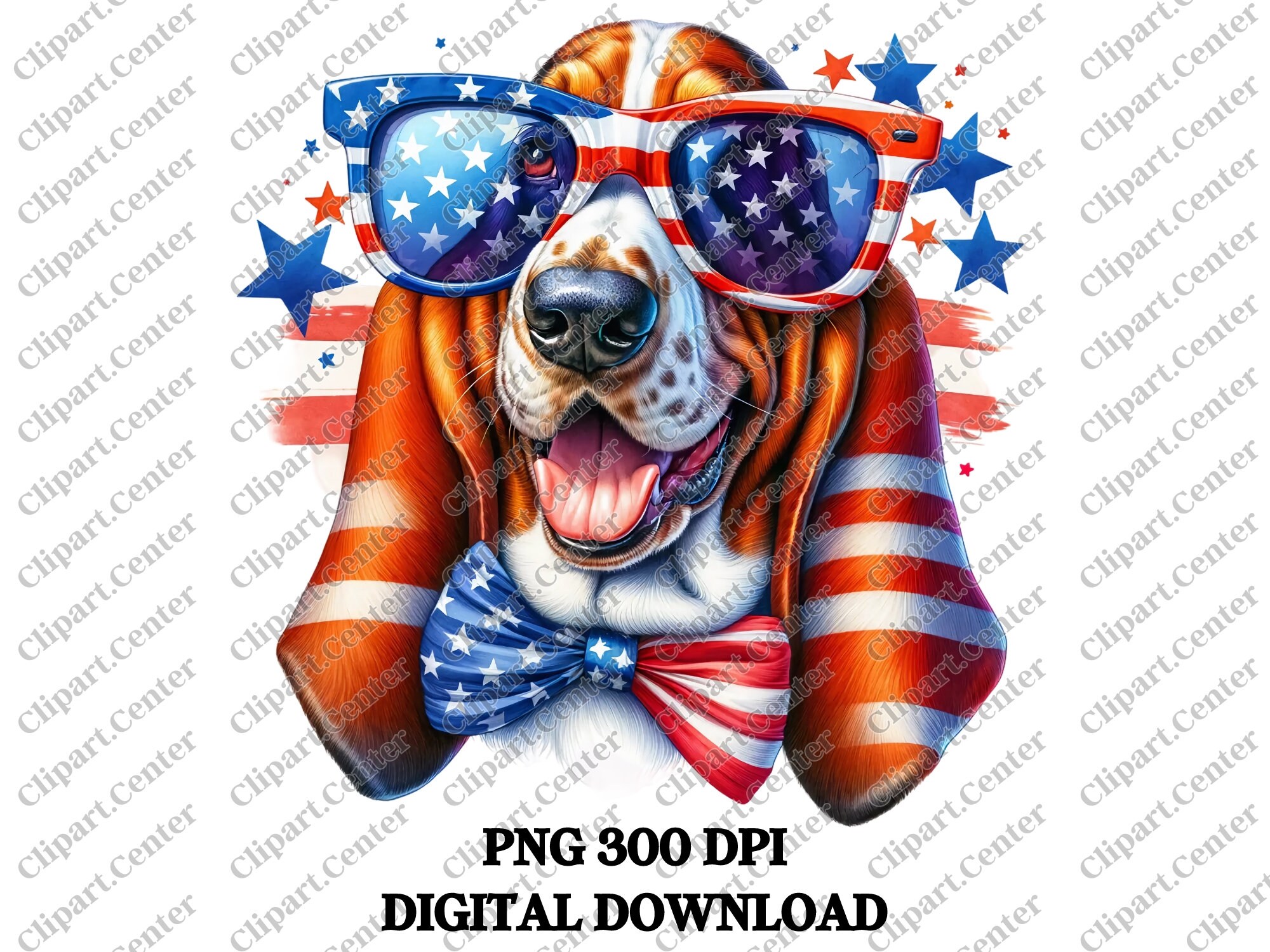 Patriotic Dog Clipart, American Flag Sunglasses, 4th of July ...