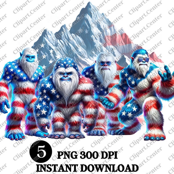 Patriotic Bigfoot Png - Etsy