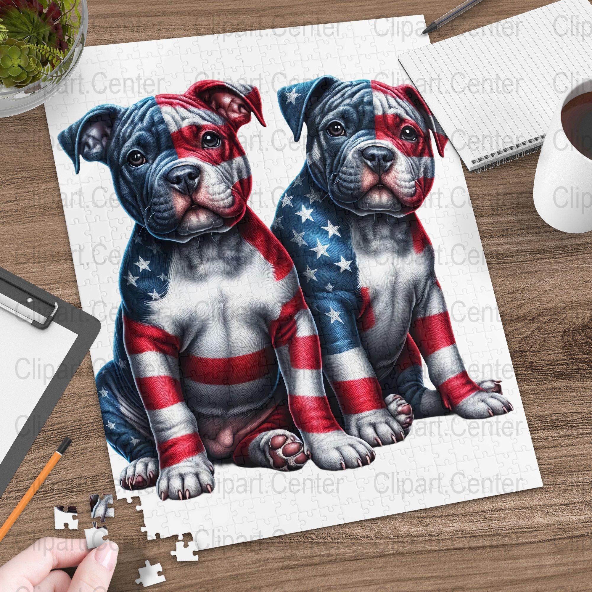 Patriotic Dog Clipart, American Flag Dog PNG, USA Themed Pet Art ...