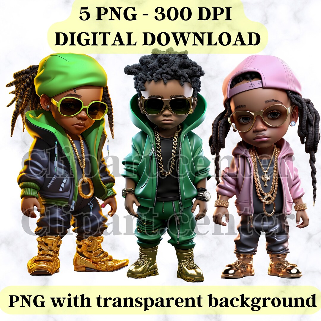African American Boys, Clipart PNG, Instant Digital Download Urban ...