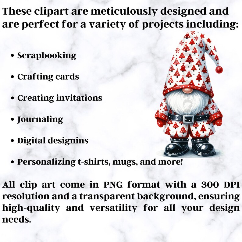 Christmas Gnomes PNG Bundle Watercolor Winter Gnome Clipart Printable ...