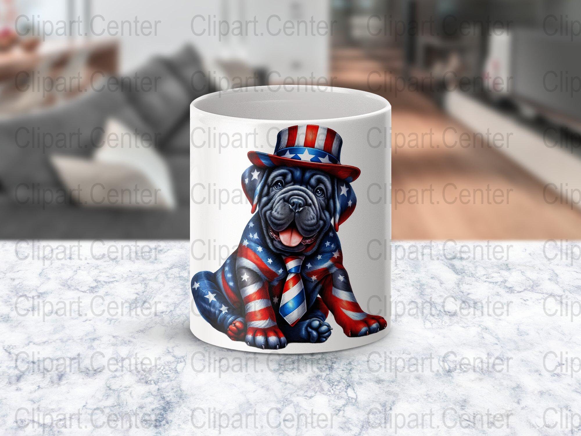Patriotic Dog Clipart, American Flag Pet PNG, USA July 4th Digital ...