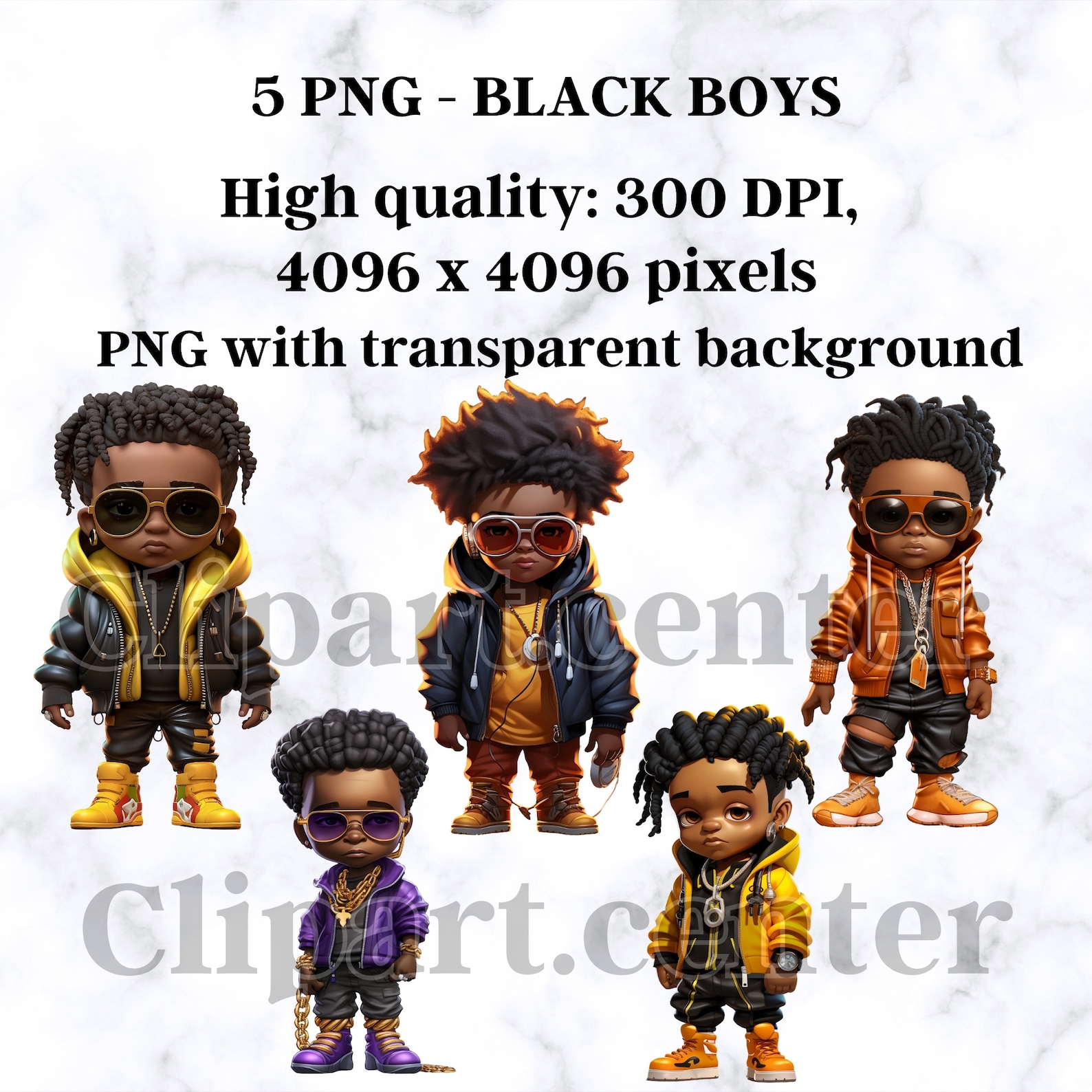BLACK BOYS Clipart Png, African American Boys,instant Digital Download ...