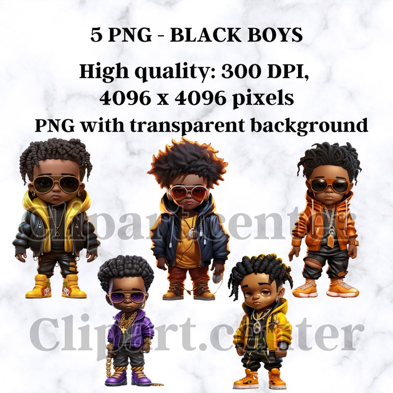 BLACK BOYS Clipart Png, African American Boys,instant Digital Download ...