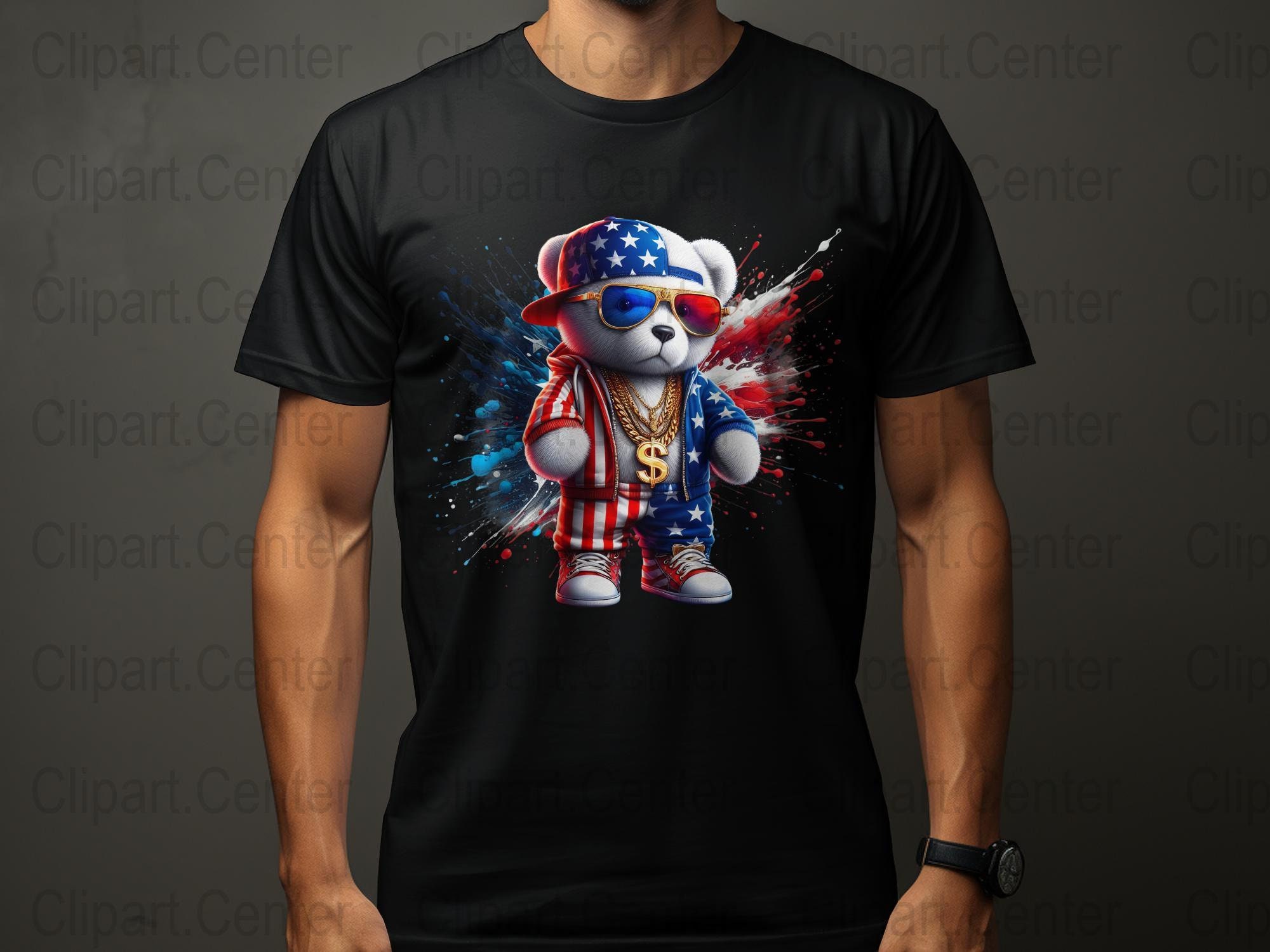 4th of July Bear Png, Patriotic Bear Design, American Flag Bear Art ...
