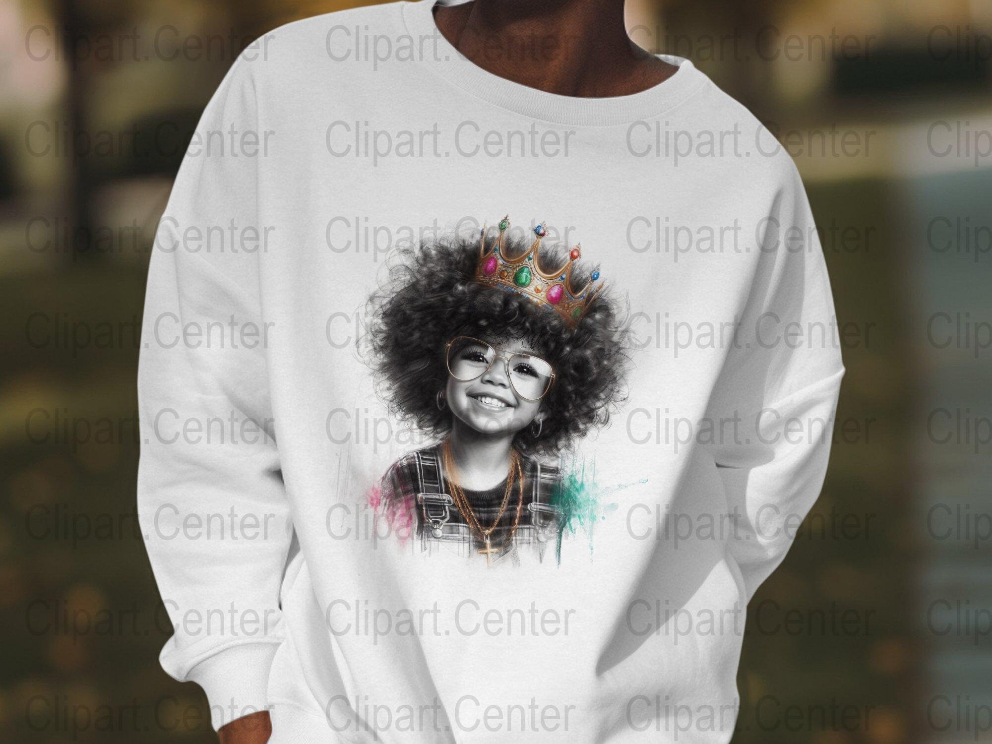 Black Queen Girl PNG, Cute Little Girl With Crown Digital Art, Afro ...