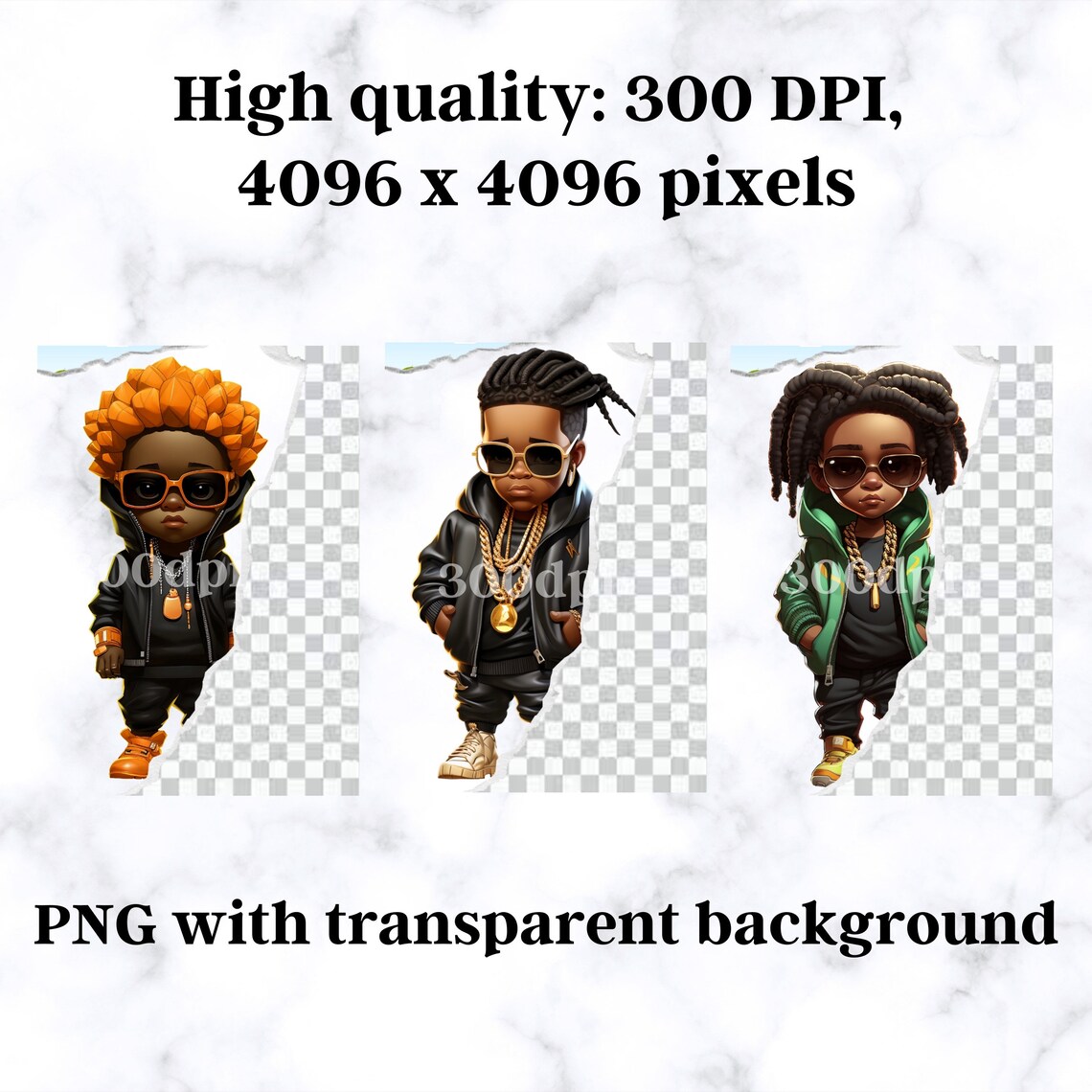 African American Boys, Clipart PNG, Instant Digital Download Urban ...
