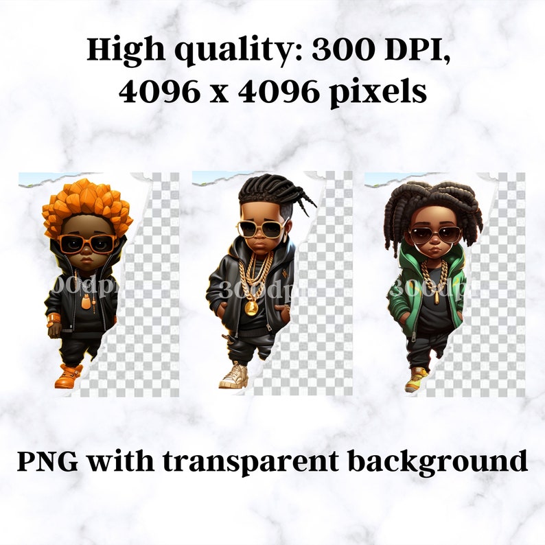African American Boys, Clipart PNG, Instant Digital Download - Urban ...