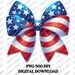 USA Flag Bow Clipart, Patriotic Glitter Bow PNG, Fourth of July Digital ...