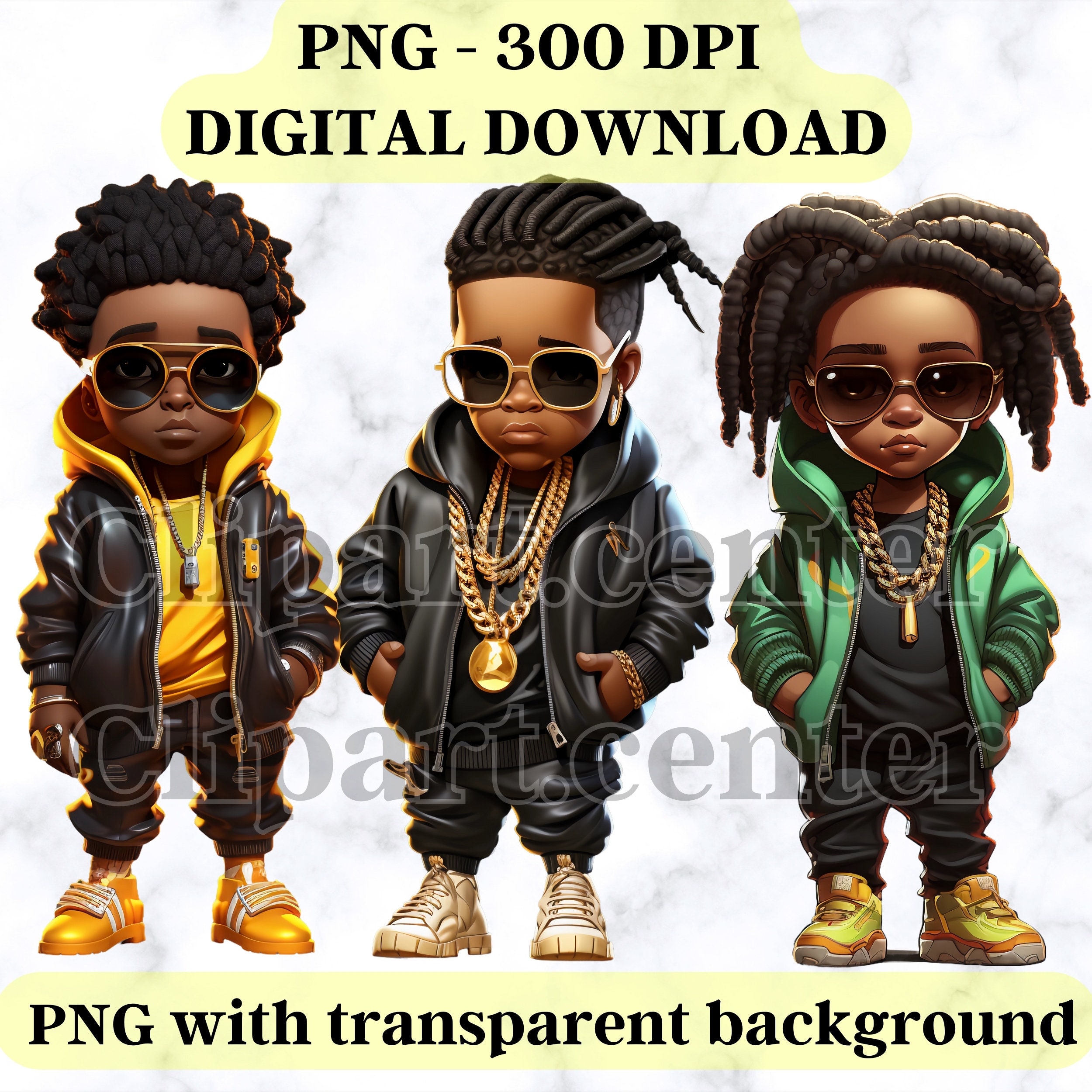 African American Boys, Clipart PNG, Instant Digital Download - Urban ...