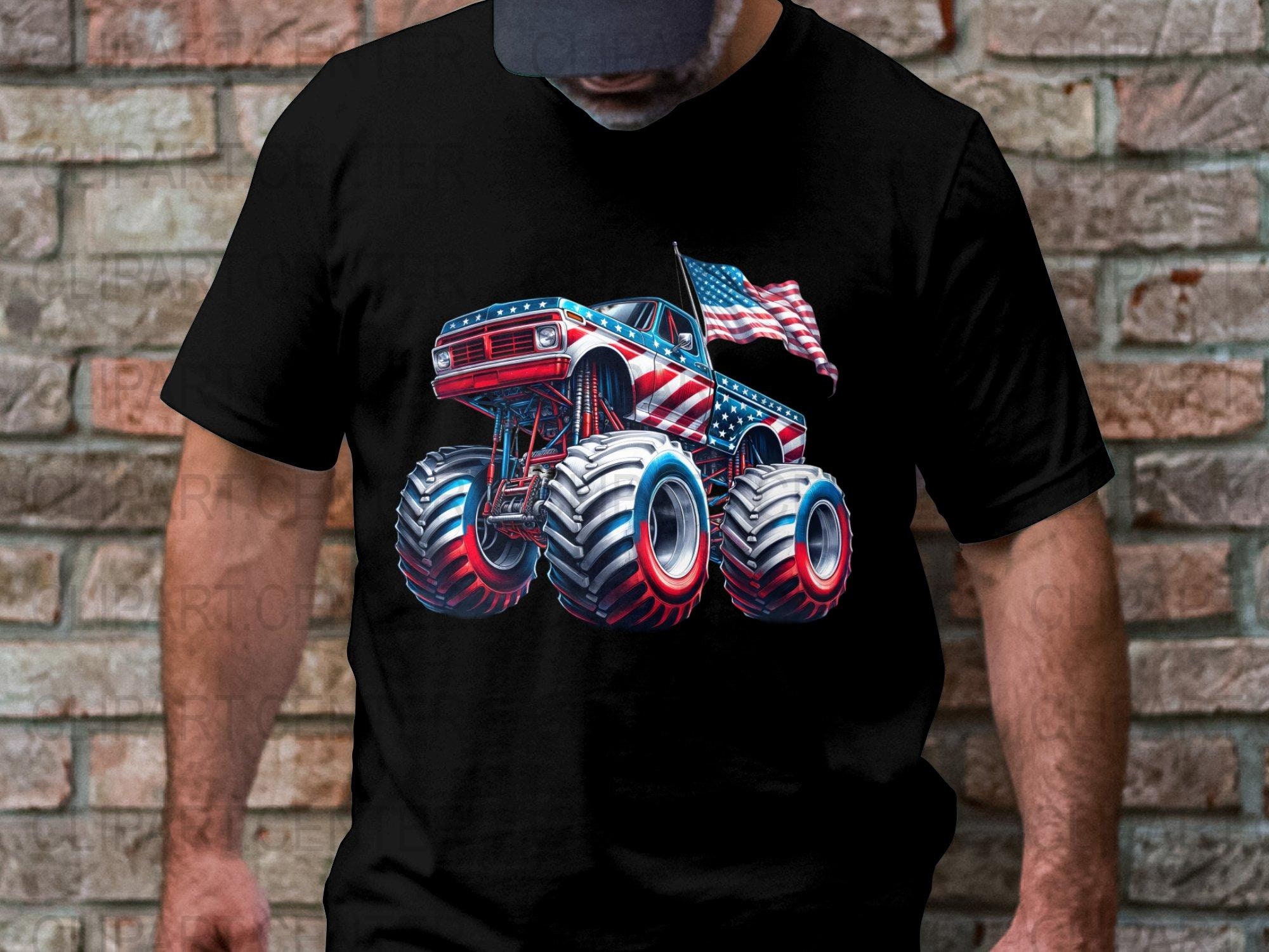 USA Flag Monster Truck PNG, Patriotic 4x4 Truck Clipart, Car Sublimation Design, Car PNG, Truck ...