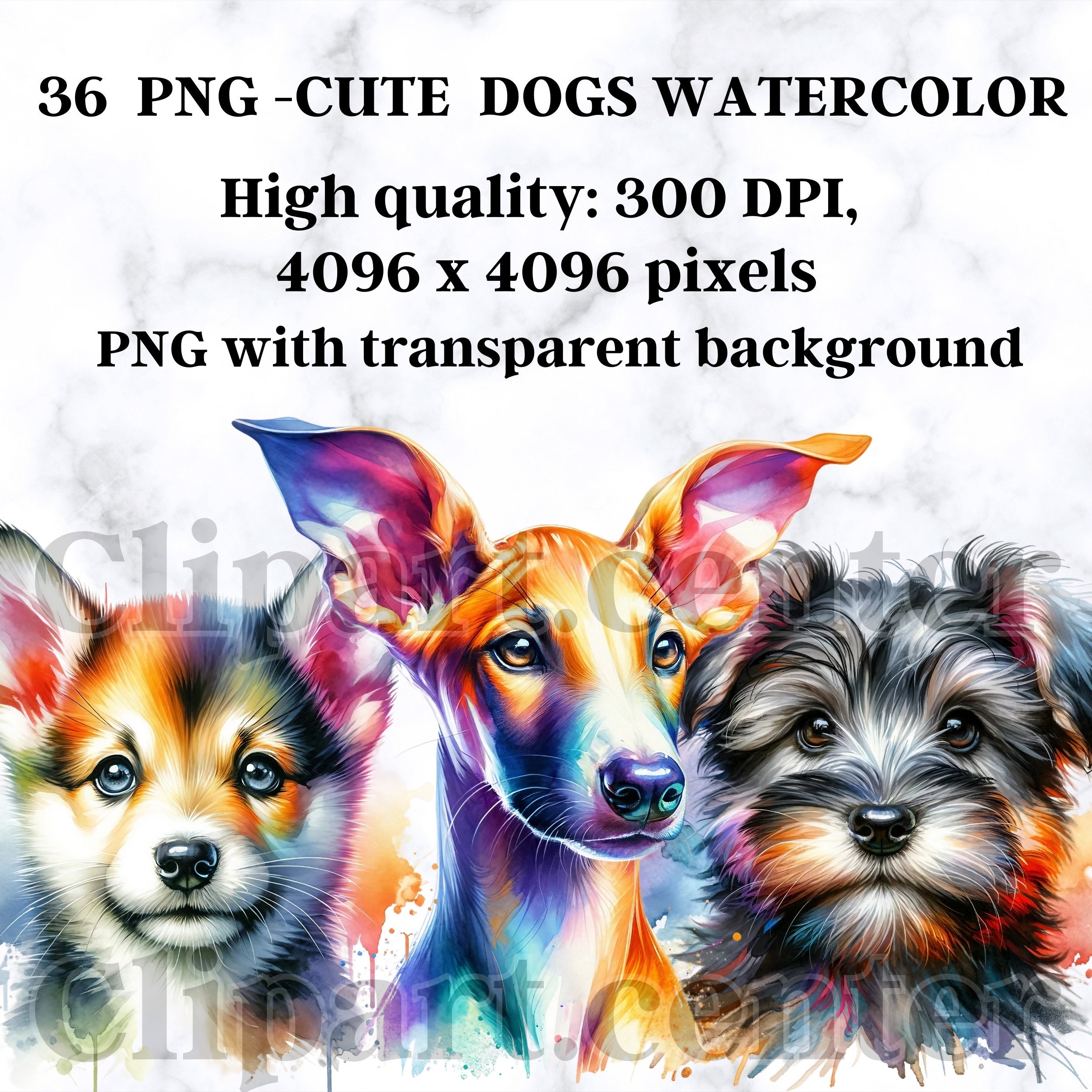 Watercolor Cute Dog Clipart Collection: Adorable Puppies PNG for All ...