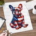 Patriotic Dog Clipart, American Flag French Bulldog PNG, 4th of July ...