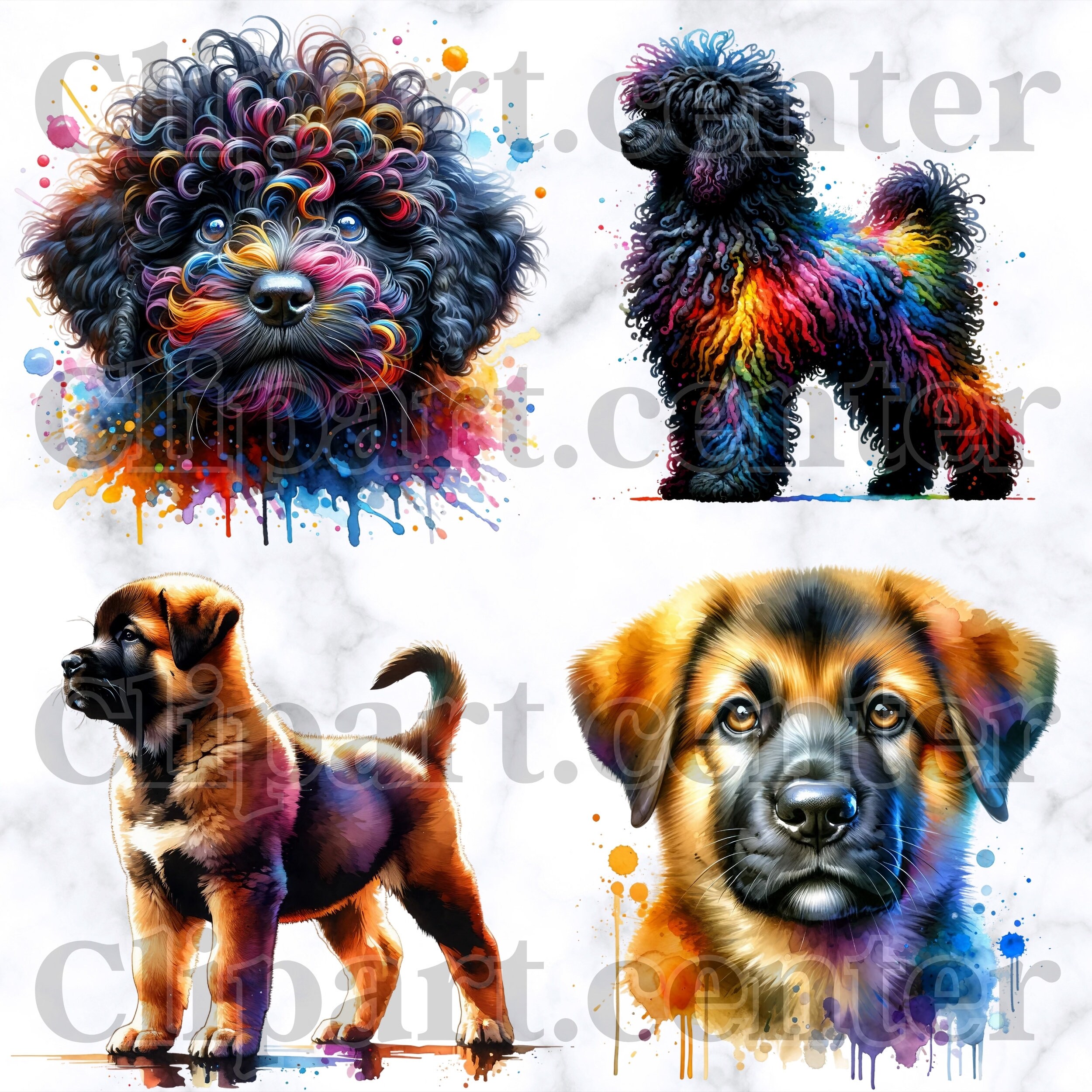 Watercolor Cute Dog Clipart Collection: Adorable Puppies PNG for All ...