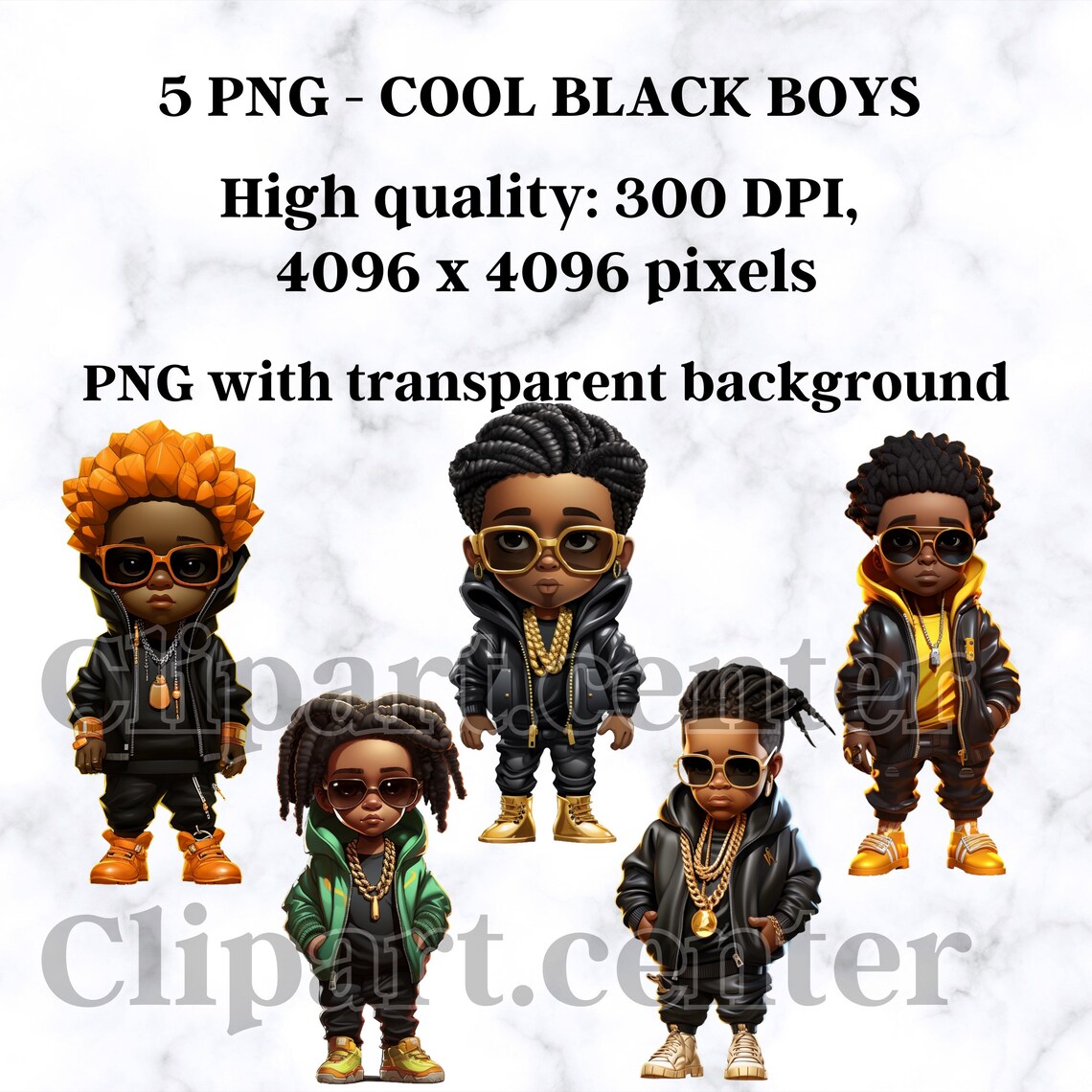 African American Boys, Clipart PNG, Instant Digital Download Urban ...