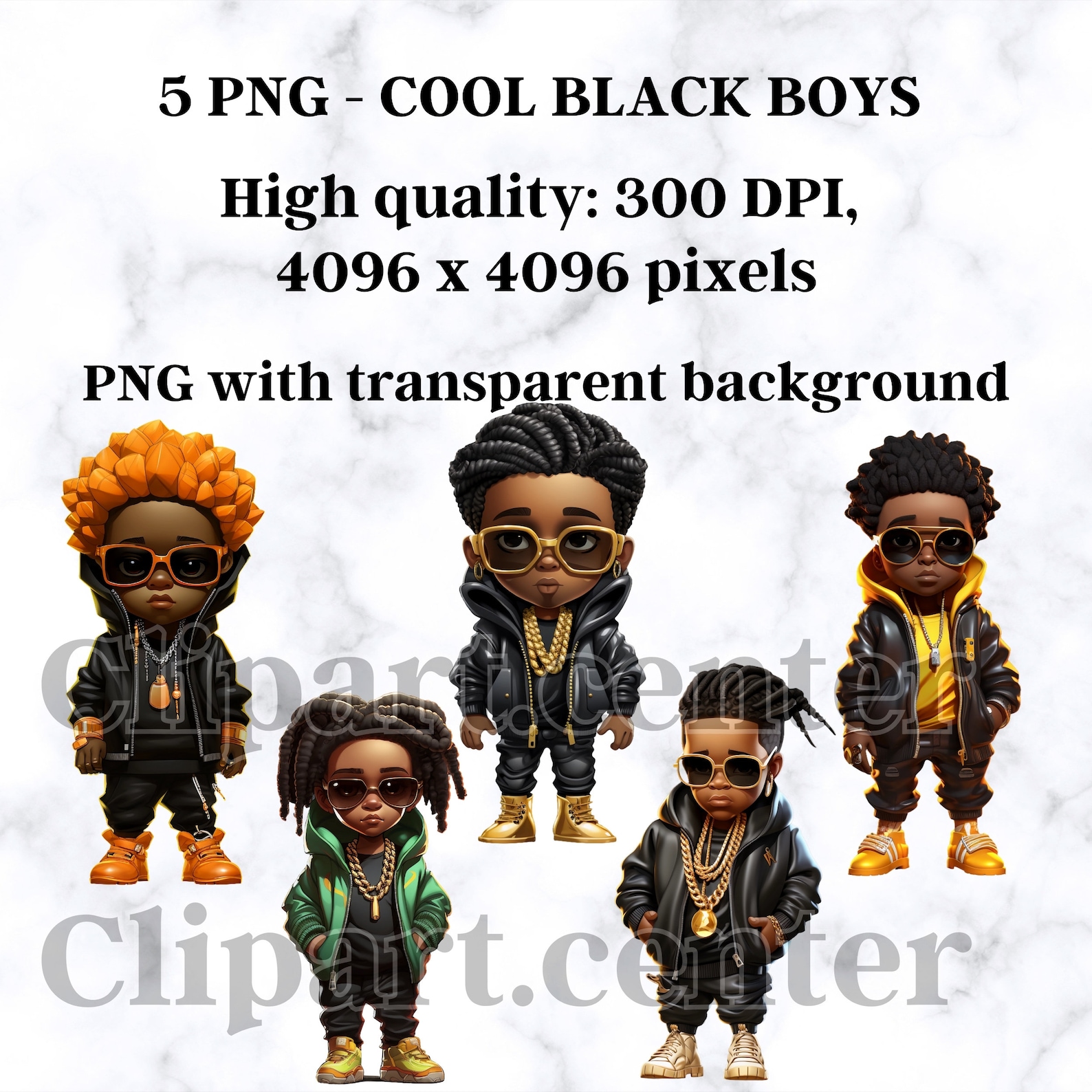 African American Boys, Clipart PNG, Instant Digital Download - Urban ...