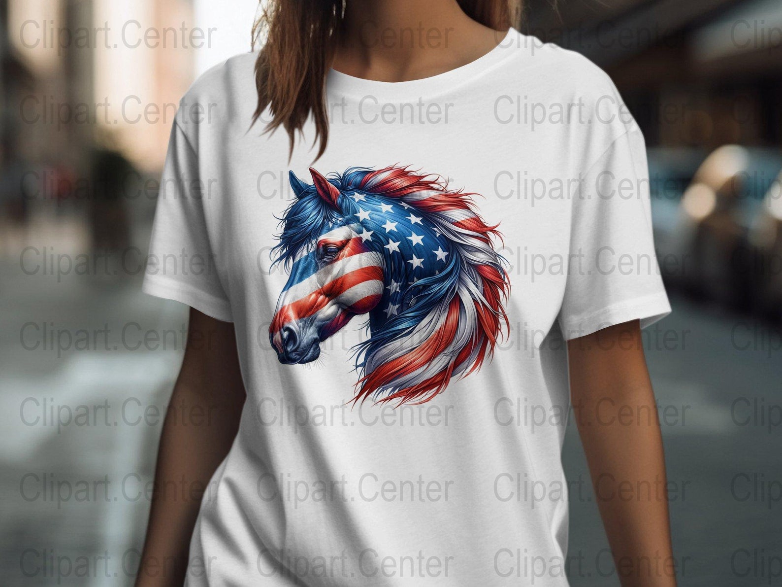 Patriotic Horse USA Flag Clipart, American Flag Horse Sublimation ...